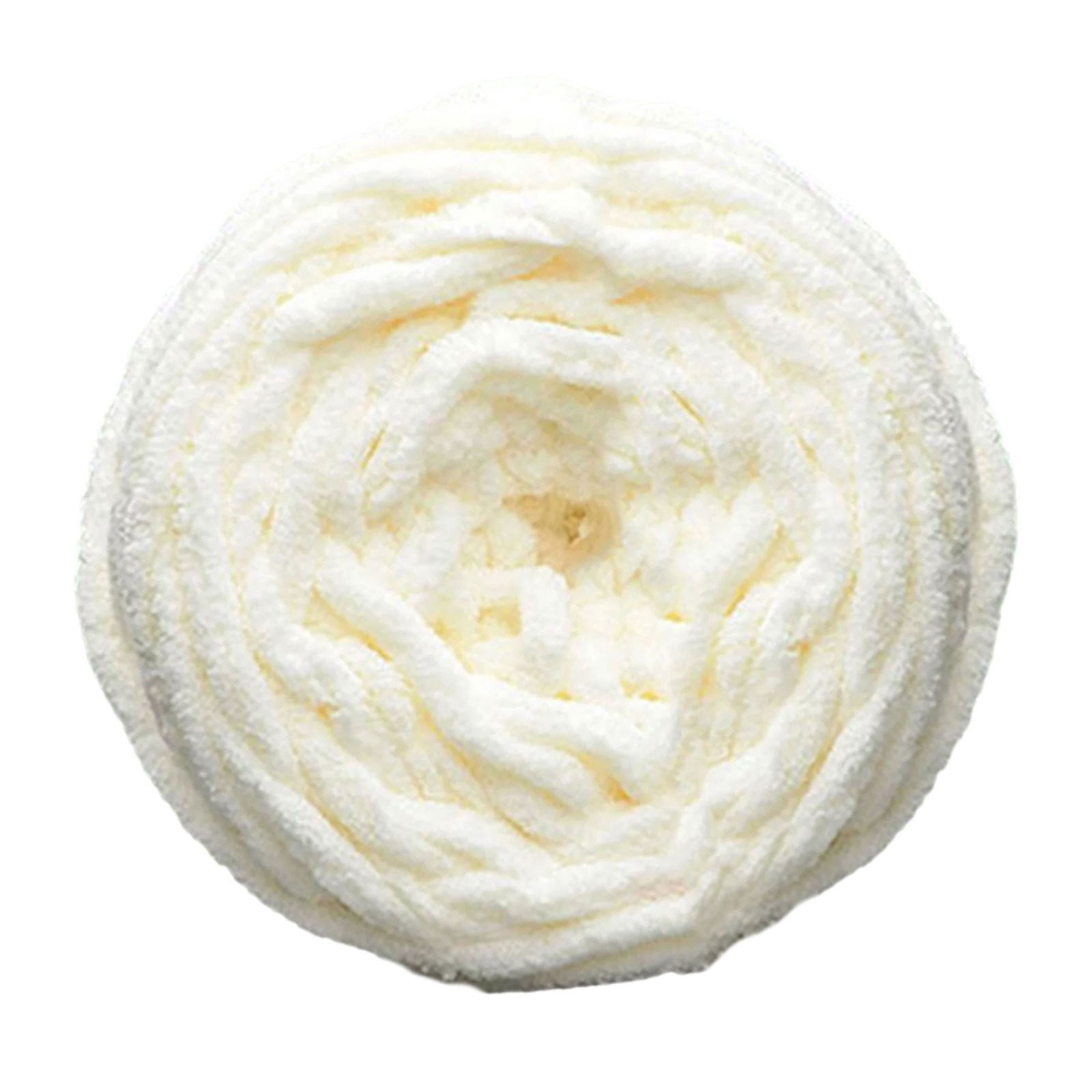Blanket Yarn, Cream Chenille Yarn, Super Bulky Weight Yarn for Knitting ...