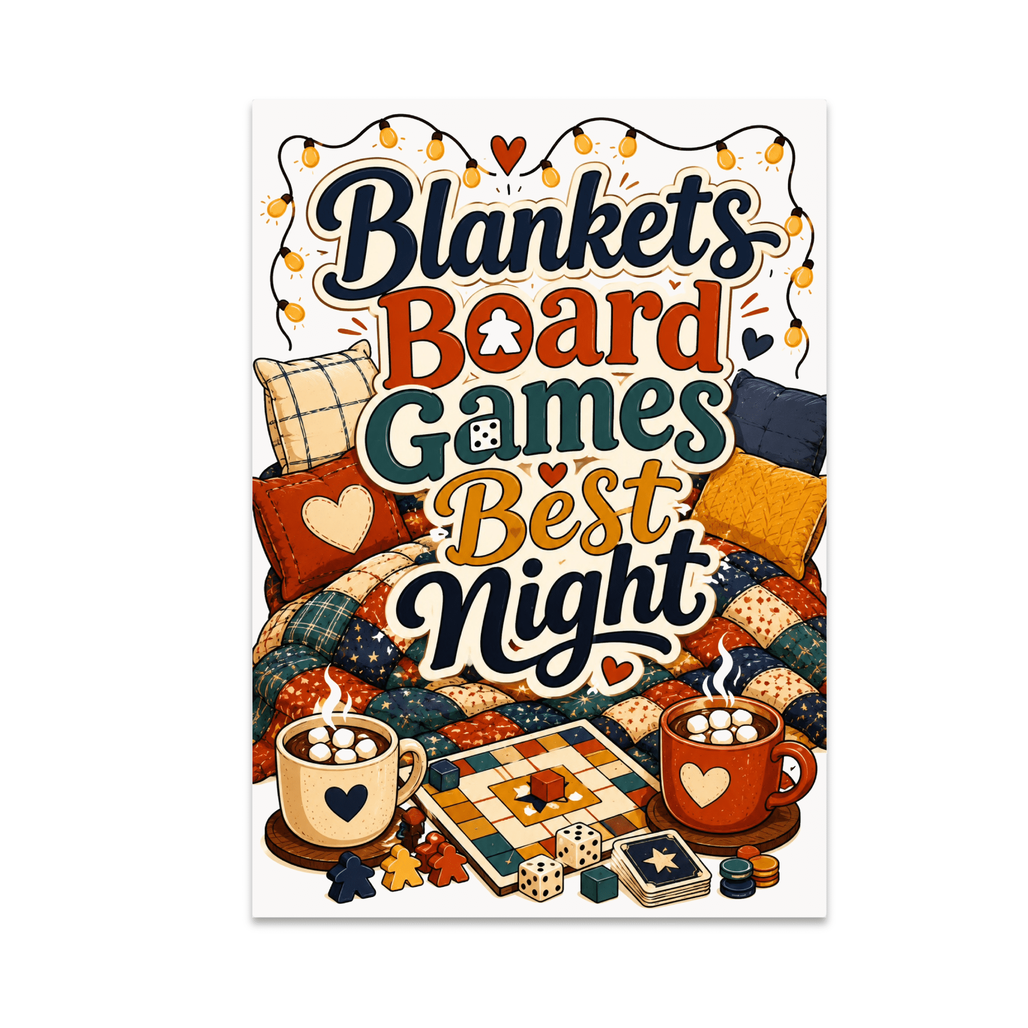 Blankets Board Games Best Night - Game Lover - 13x19 Poster Print ...