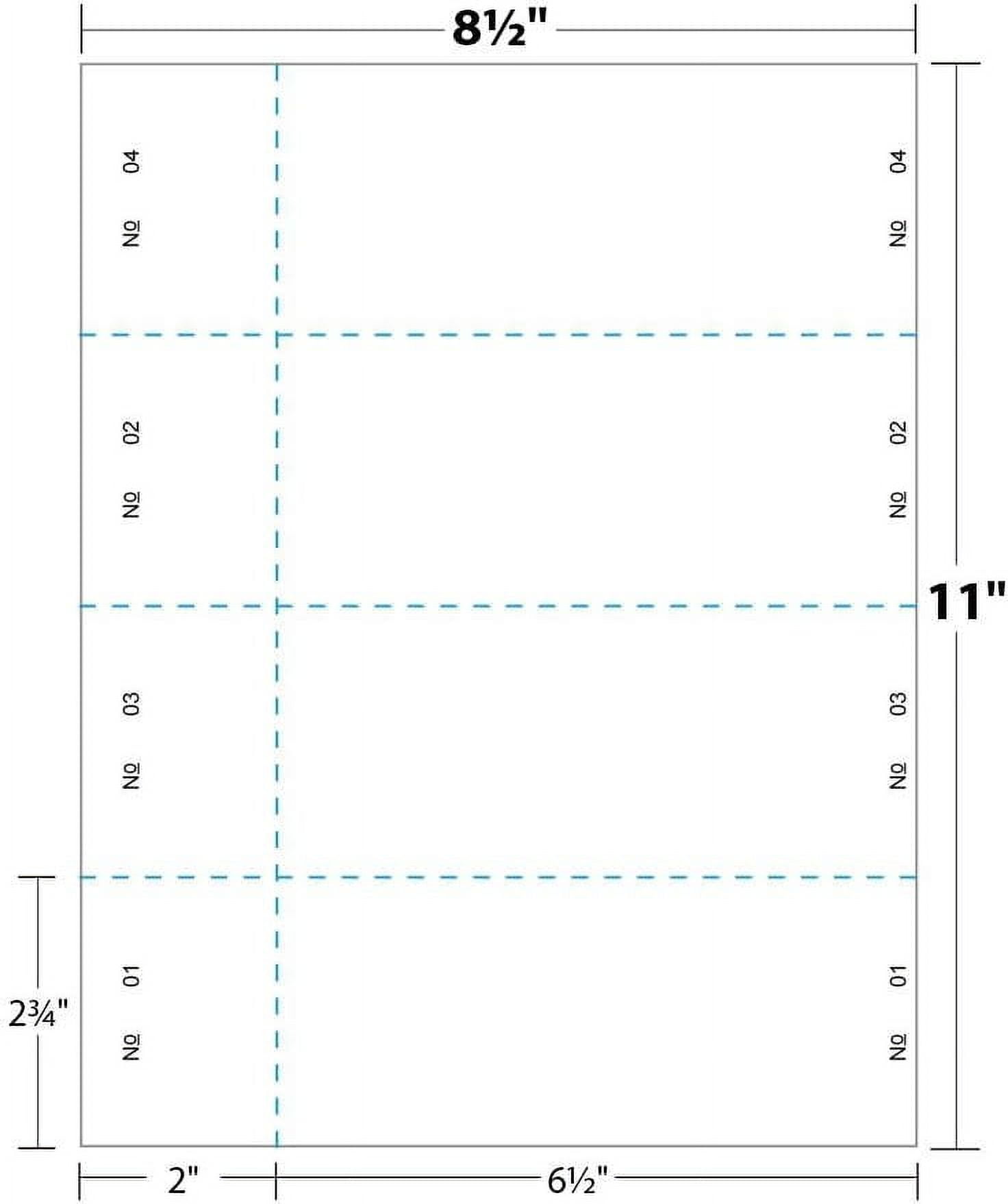 Blanks/USA 2 3/4 x 8 1/2, Numbered 01-1000 Digital Index Raffle Ticket ...