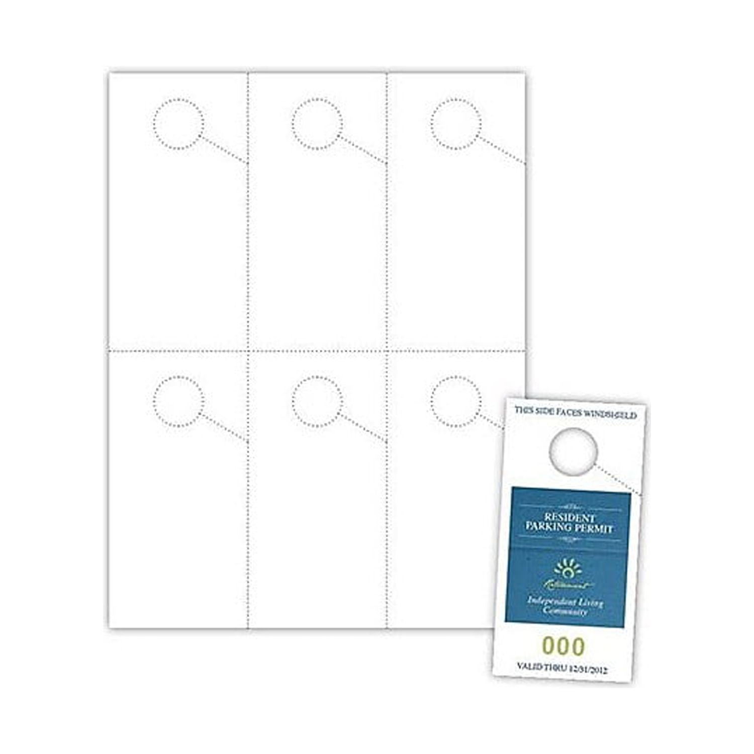 Blanks/USA Micro-Perforated Parking Pass 8.25 x 11 White 300/Pack ...