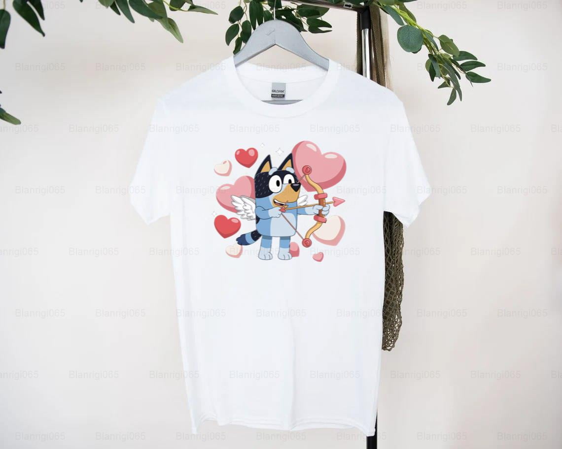 Blanrigi065 Bluey Cupid Love T-Shirt Playful Valentine’s Day Gift Tee ...