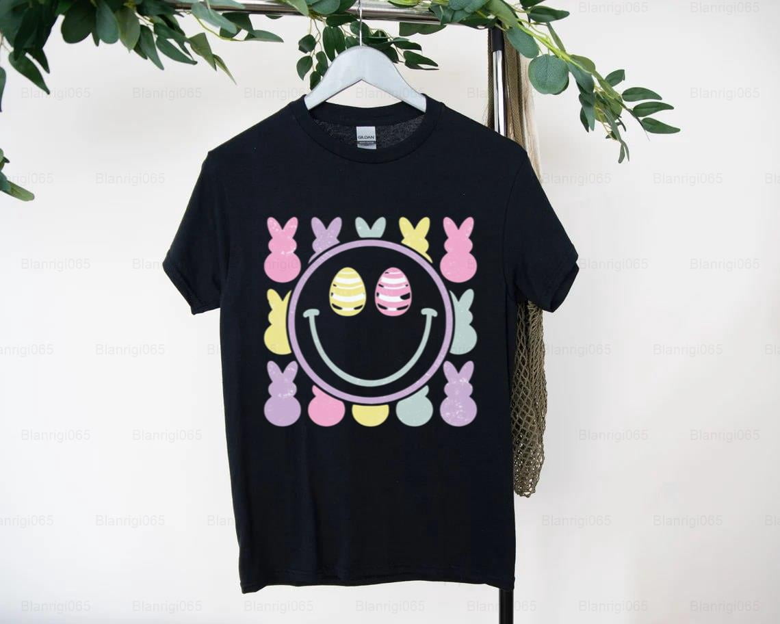Blanrigi065 Chilling Peeps Easter Bunny T-Shirt for Kids and Retro ...