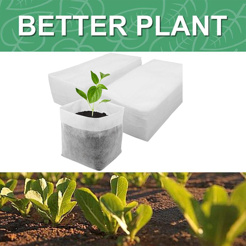 Blarkrus 100 Pcs Nursery Growing Bags Large,Garden Seed Starters Pouch ...