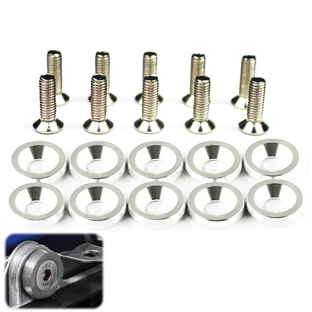 Blarkrus 10PCS M6 JDM Car Modified Hex Plate Bolts Fasteners Engine ...