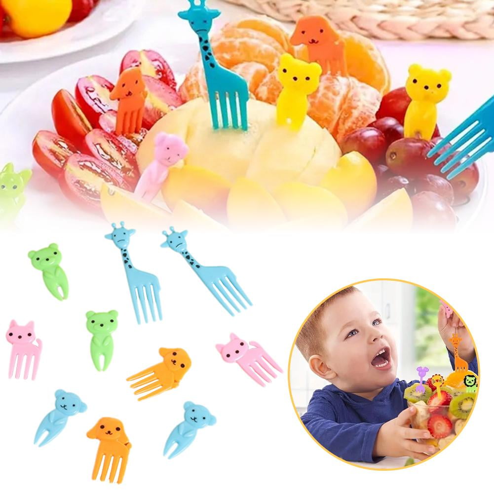 Blarkrus 10PCS Mini Cartoon Cute Animal Fruit Fork Cake Fruit Lch Dert ...