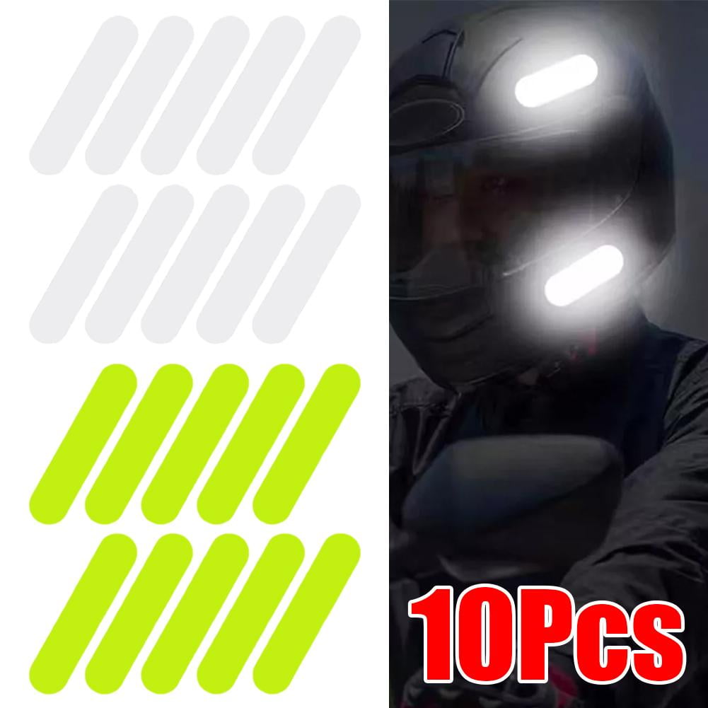 Blarkrus 10pcs Fluorescent Green Cross-Border Helmet Reflective ...
