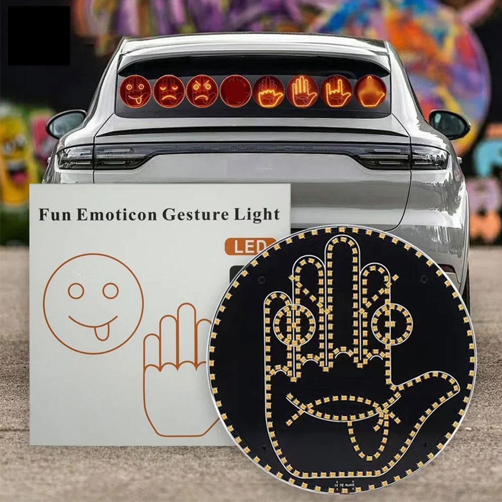 Blarkrus 14 Modes Smiley Face + Gesture Light Cross-Border Car Led Fun ...