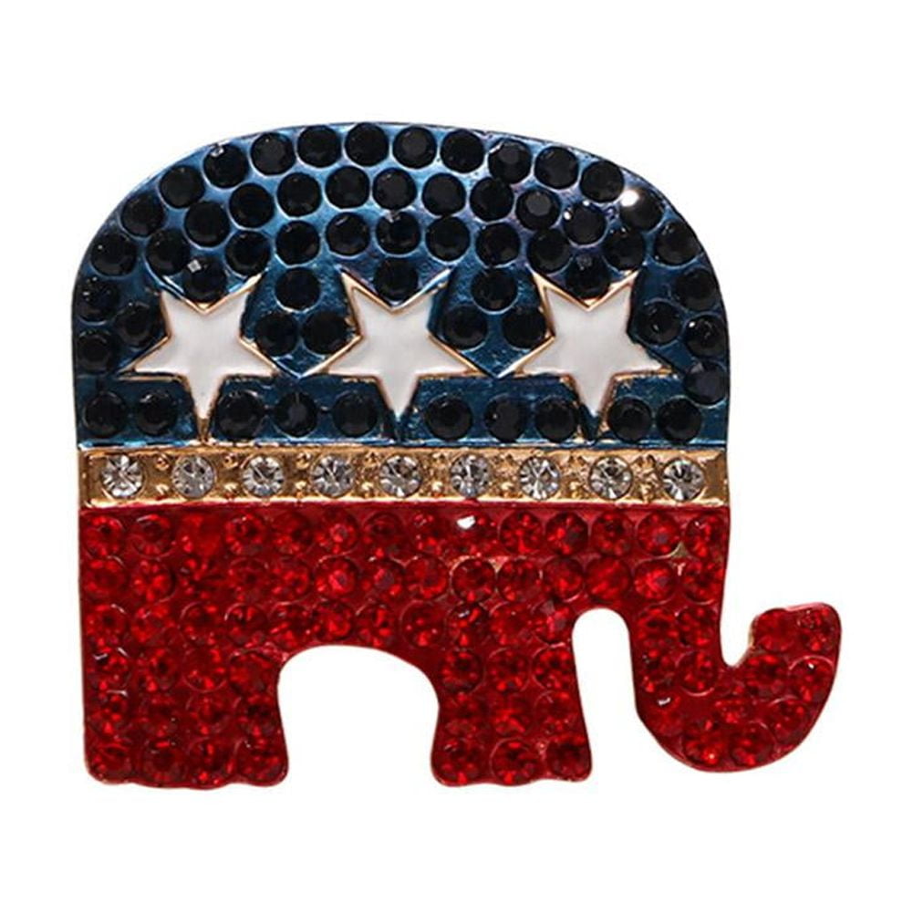 Blarkrus 1pcs American Flag Elephant Republican Brooch Pin US Pin NEW ...