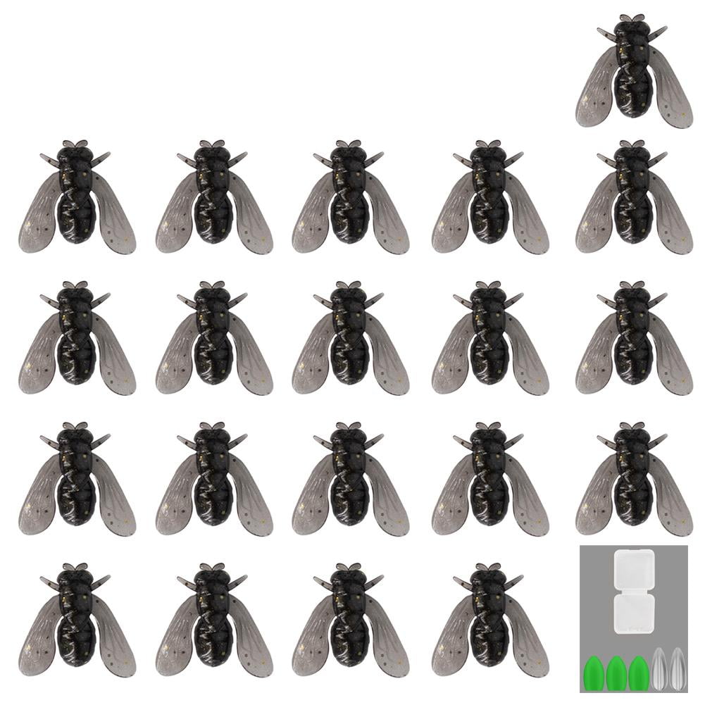 Blarkrus 20 Pcs Bionic Fly Fishing Baits Color Small Fly Hook Fly ...