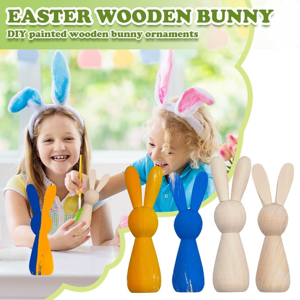 Blarkrus 20 Pcs finished Wooden Bny Dolls,DIY Easter Peg Dolls Rabbit ...