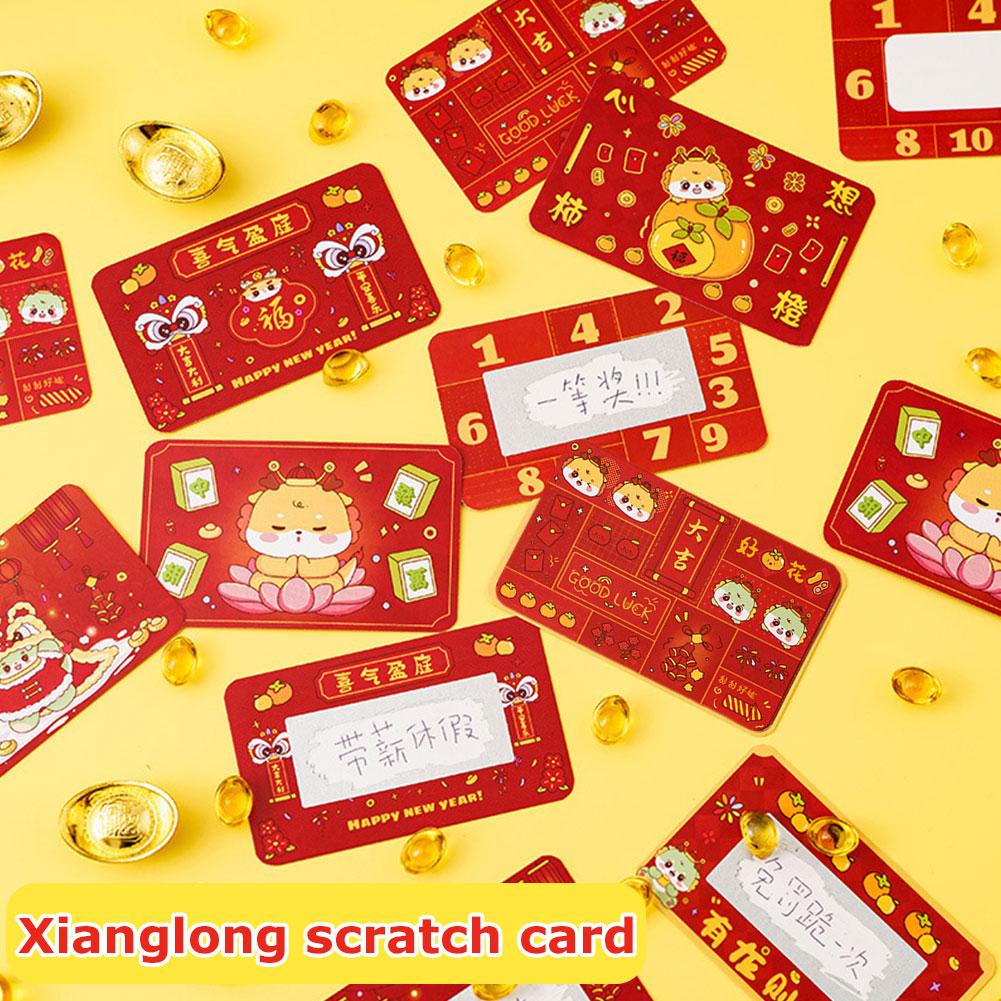 Blarkrus 20Pcs Cartoon New Year Scratch Cards Creative DIY Luy Scratch ...