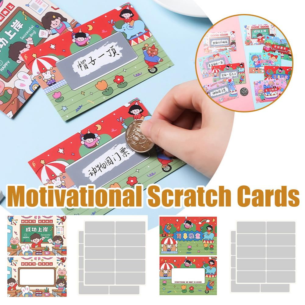 Blarkrus 20x DIY Scratch Card Luy Scratch Teacher Classroom Reward ...