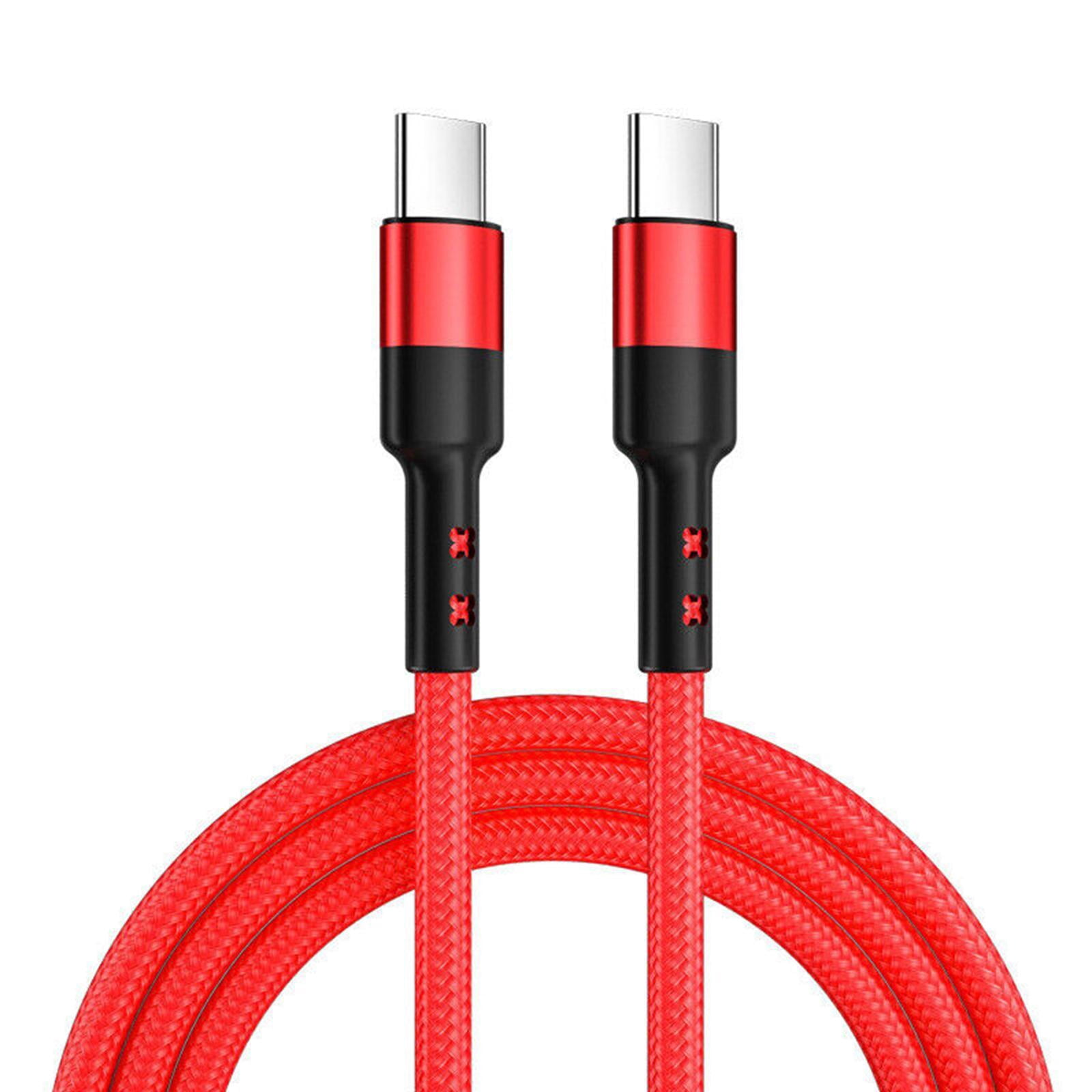 Blarkrus 2m Red USB C To USB C Charger PD 100W Dual Type C Charging Acc ...