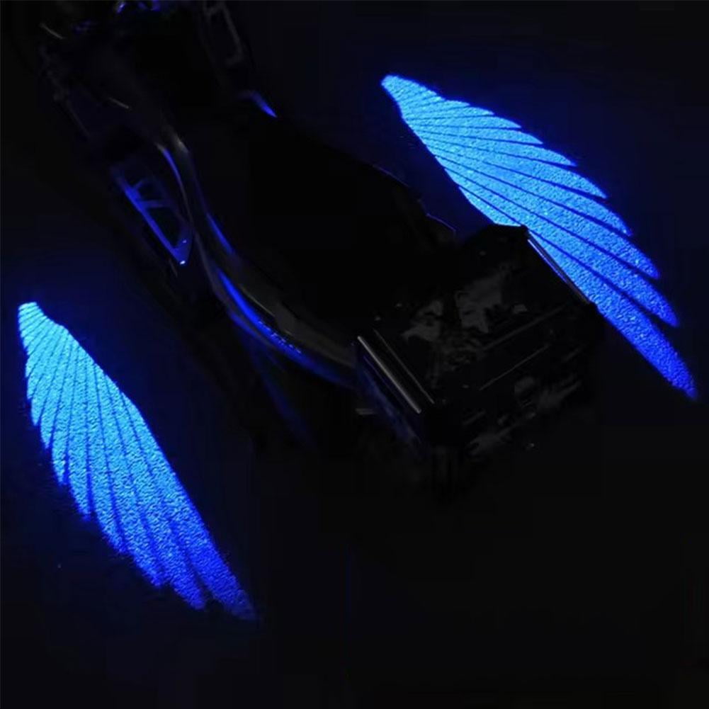 Blarkrus 2pcs Angel Wing LED Projector Motorcycle Lamp Shadow Welcome ...