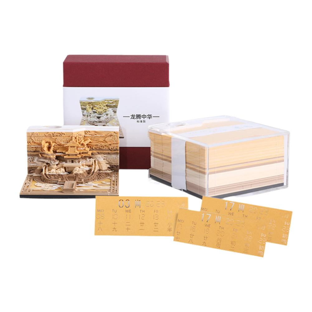 Blarkrus 3D Desk Calendar 2025 Time Piece Calendar Table Memo Pad ique ...