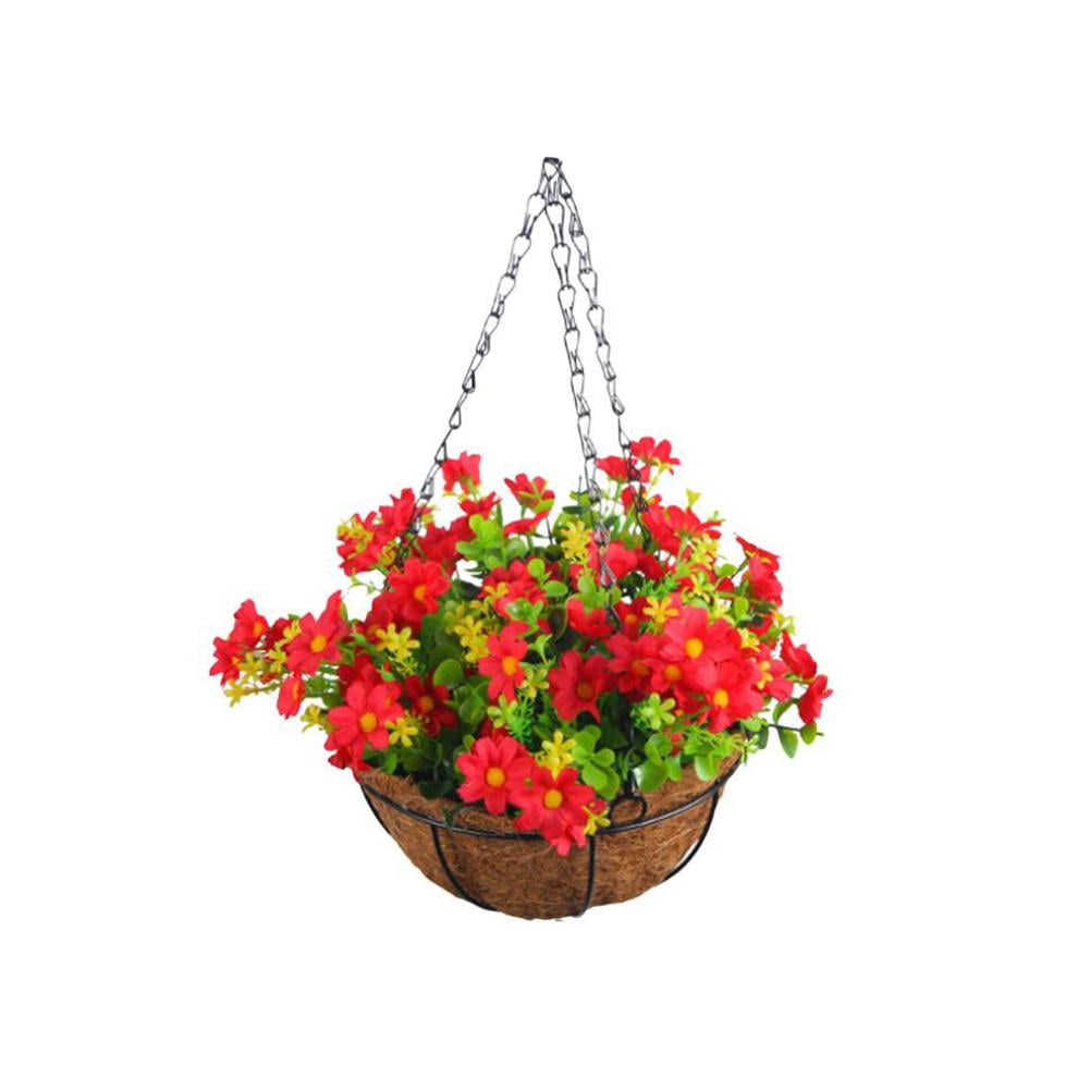 Blarkrus Artificial Hanging Flowers In Basket Silk Daisy Fake Flower ... Blarkrus Artificial Hanging Flowers In Basket Silk Daisy Fake Flower ...
