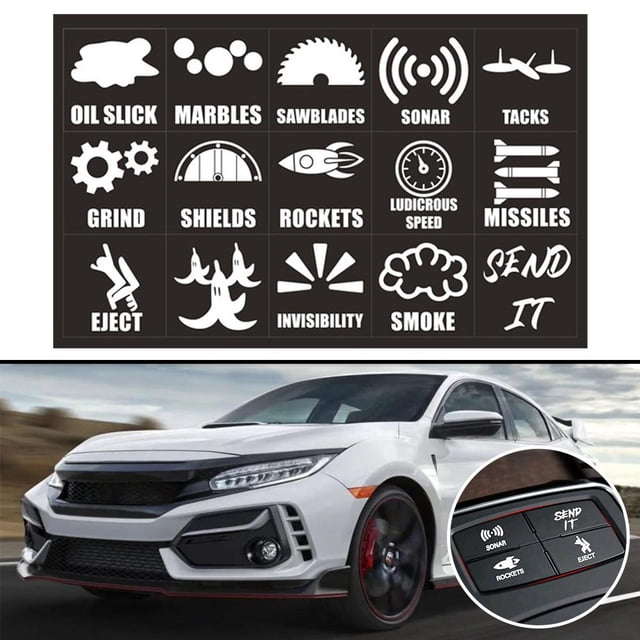 Blarkrus Black Background White Text Button Decal Vinyl Self-Adhesive ...