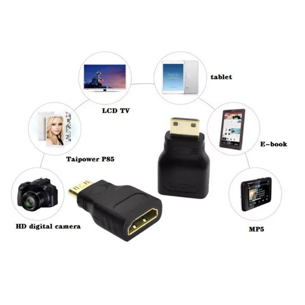 Blarkrus Black Mini Hdmi Male To Standard Hdmi Female Large To Small ...