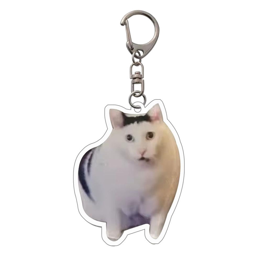 Blarkrus Cat Face Keychain 1 Piece, Funny Meme Expression Design, for ...