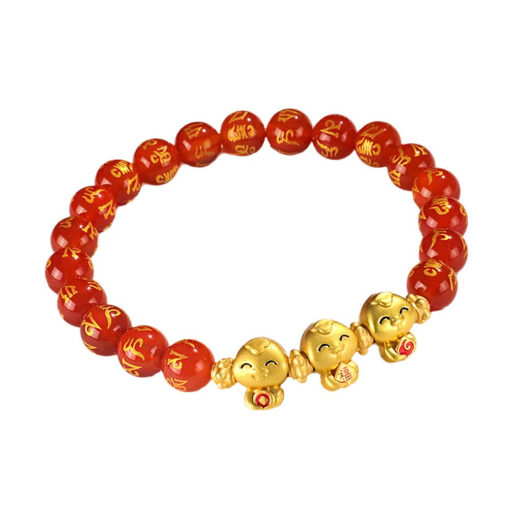 Blarkrus Chinese Snake Bracelet Feng Shui Protection Beads Bracelet ...