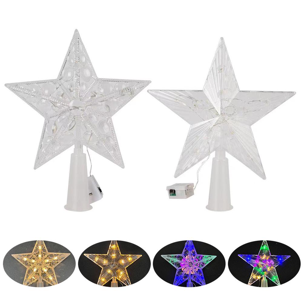 Blarkrus Christmas Luminous Tr Topper Star Dection Shining Colored ...