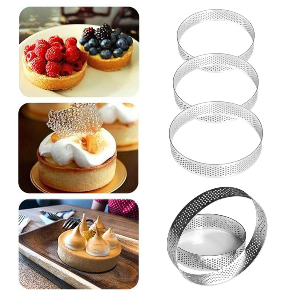 Blarkrus Circular Tart Stainless Steel Tartlet Mold Perforated Pie ...