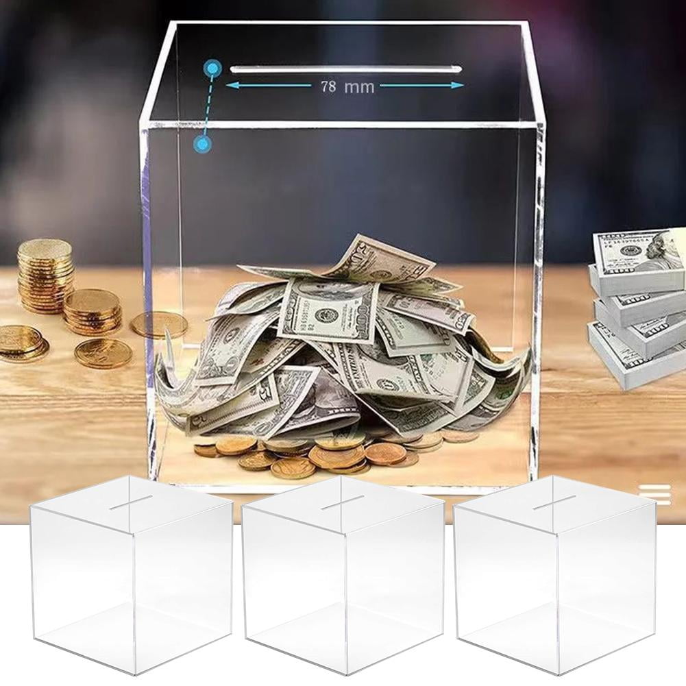 Blarkrus Clear Acrylic Money Bank Piggy Bank for Adult, st Break to ...