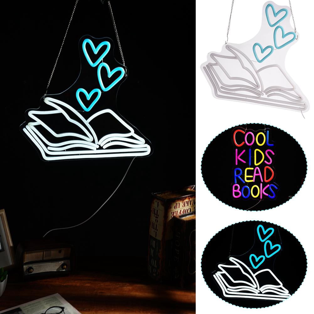 Blarkrus Cool Kids Read Boo Neon Sign Reading Letter LED Neon Lights ...