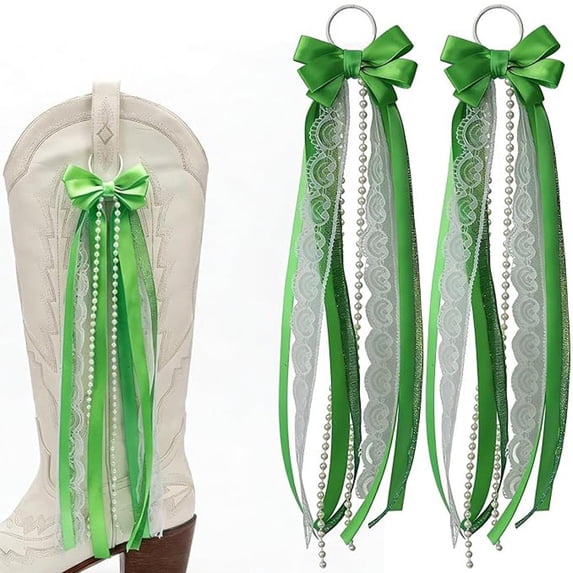 Blarkrus Cowboy Boot Ribbon Decor 1 Pair Lace, Diy Boot with Tassel ...