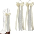 Blarkrus Cowboy Boot Ribbon Decor 1 Pair Lace, Diy Boot with Tassel ...