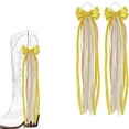 Blarkrus Cowboy Boot Ribbon Decor 1 Pair Lace, Diy Boot with Tassel ...