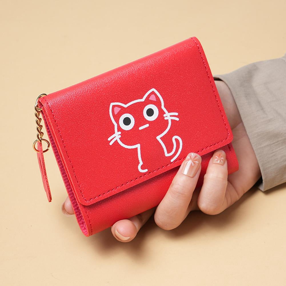 Blarkrus Cute Cartoon Soft Leather Short Wallet for Women lti-Card Slot ...