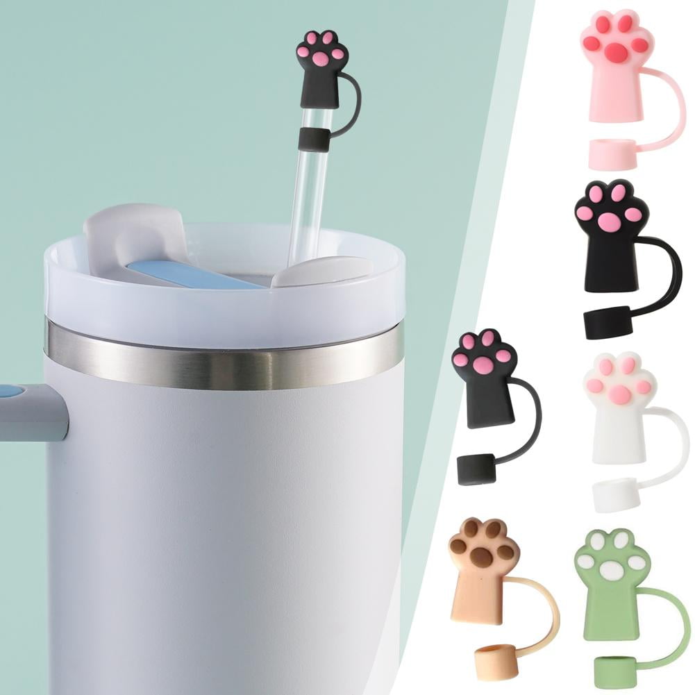 Blarkrus Cute Straw Cover Toppers For Straw, Sile Cat Paw Protector ...