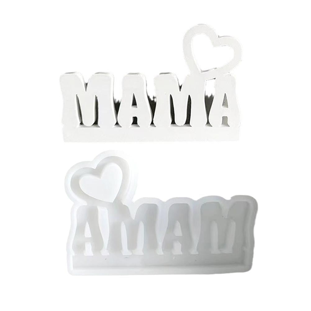 Blarkrus DIY Epoxy Resin Mold Mother's Day MAMA Words Plaster Silicone ...