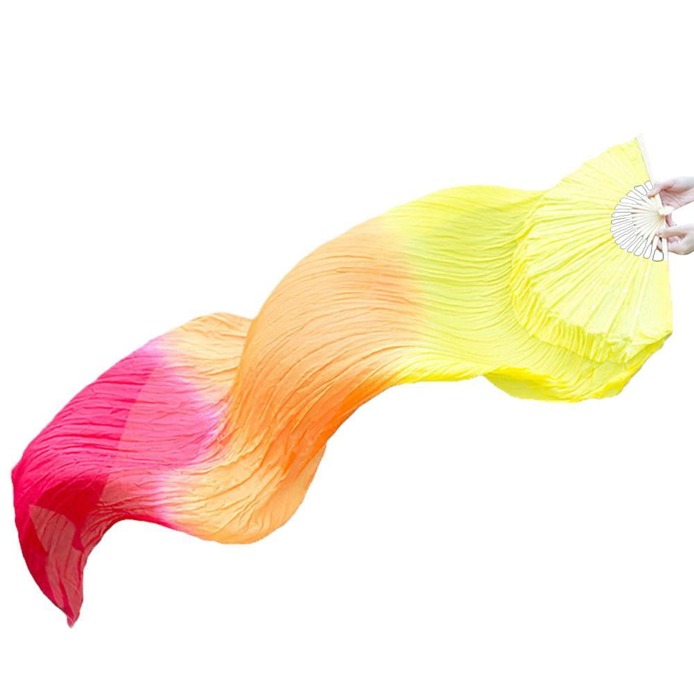 Blarkrus Dance Fire Flag Long Silk Fan Bamboo Veils Hand Made Praise ...