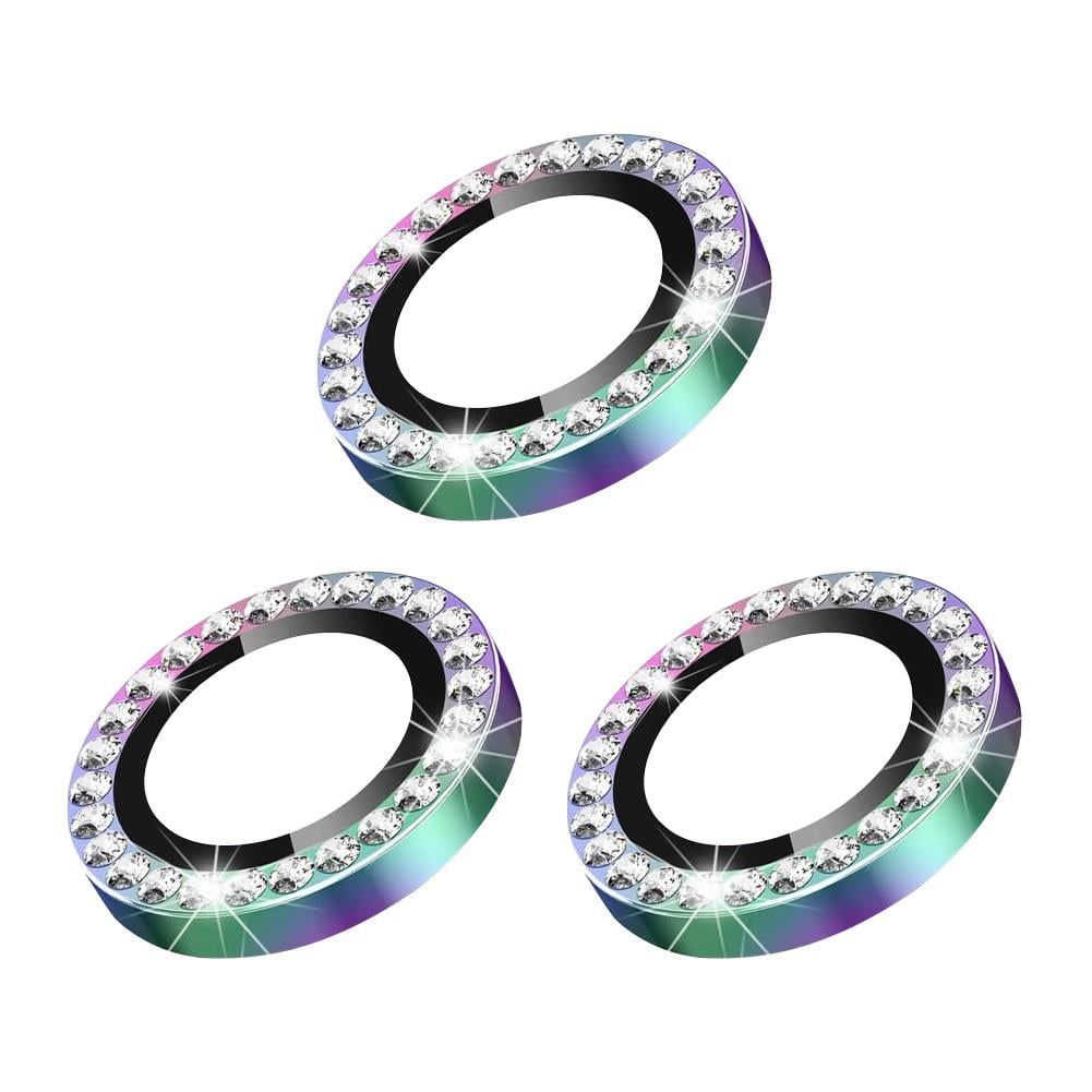 Blarkrus Diamond Camera Lens Metal Glass Protector Film Cover For ...