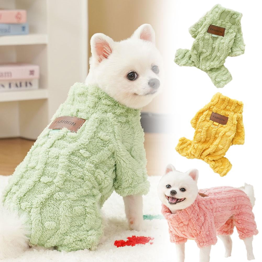 Blarkrus Dog Pamas Soft Warm FLCE Jumpsuit Cute Pet Clothes for Small ...
