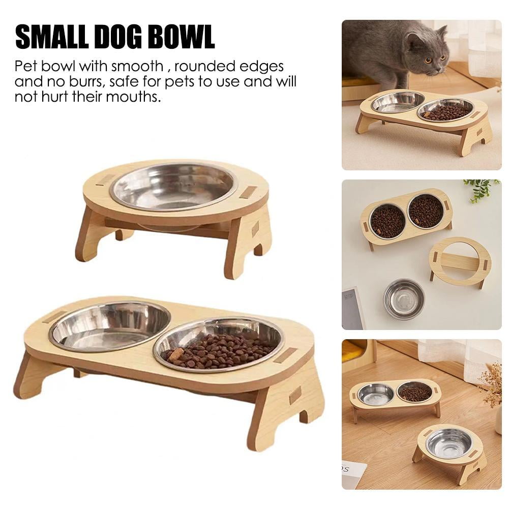 Blarkrus Double Bowl Dog Cat Fder Elevated Stand Raised Dish Holder ...