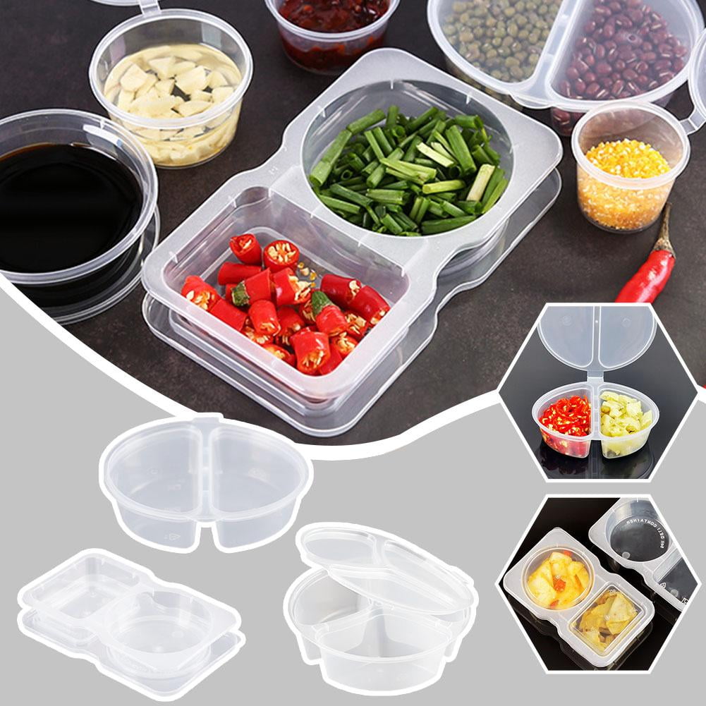Blarkrus Double Compartment Condiment Container Condiment Containers ...