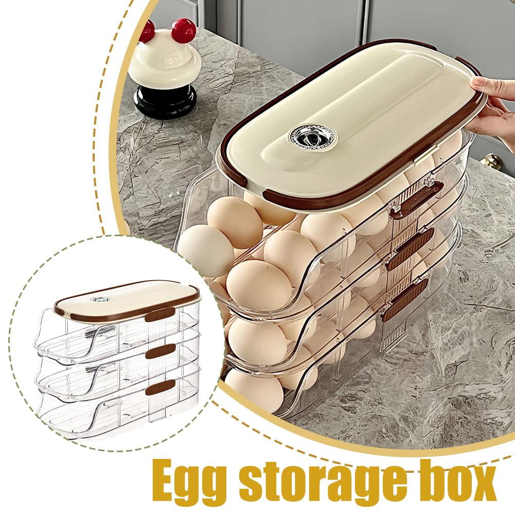 Blarkrus Double Layer Rolling Egg Dispenser Egg Box Automatic Scrolling Egg Holder - Walmart.com