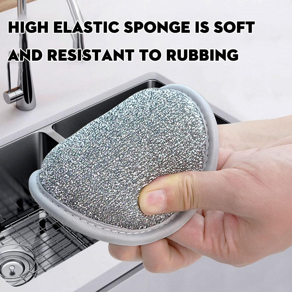 Blarkrus Double Sided Rod Dish Sponge, Kitchen Soft Sliver Wire Non ...