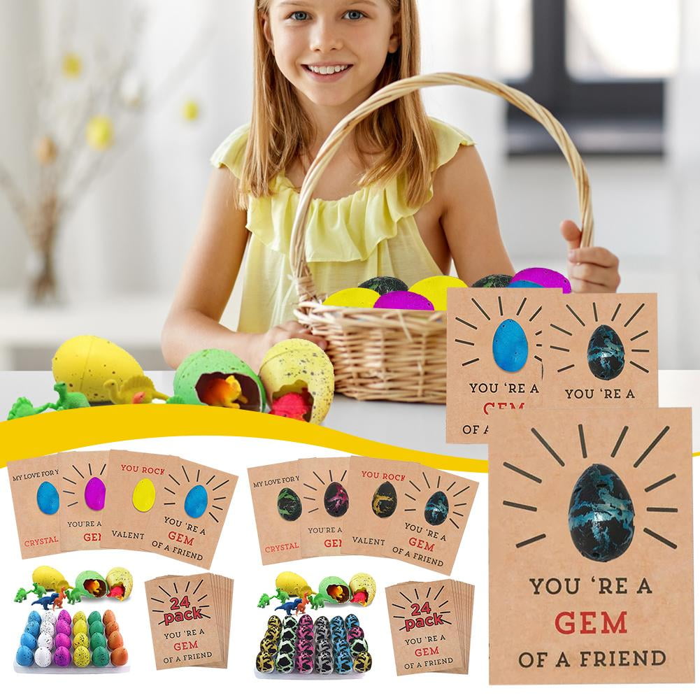 Blarkrus Easter Dinosaur Egg Hatching Card,24Pa Fny Dinosaur Valentine ...