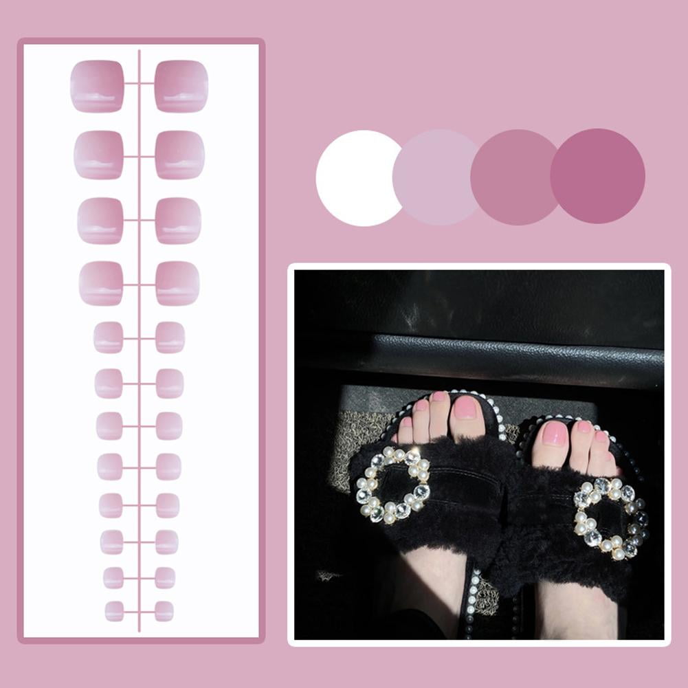 Blarkrus Finished Toenail Glossy Patches Fake Nails Wearable ! 24Pc ...