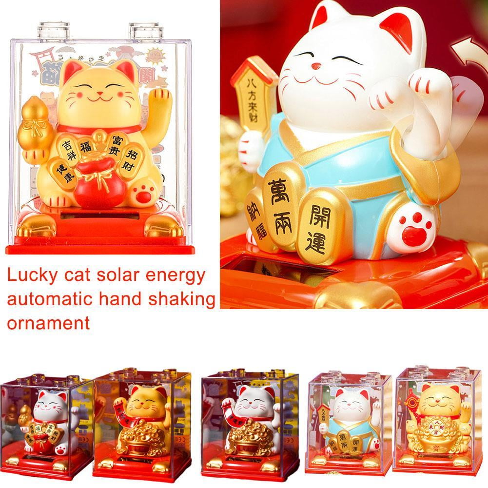 Blarkrus Forte Cat Solar Energy Automatic Hand Shaking Ornament UK ...