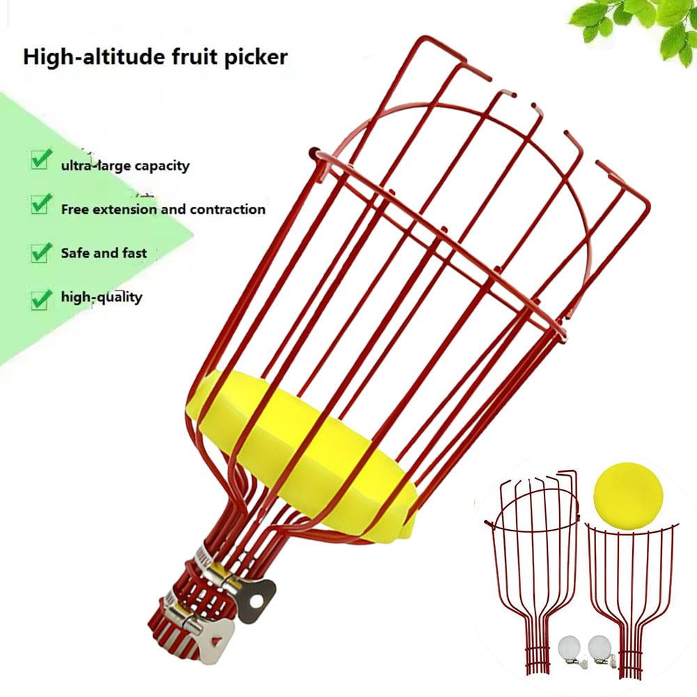 Blarkrus Garden Fruit Harvest Picker Metal Tong Padded Basket Red/Blue ...