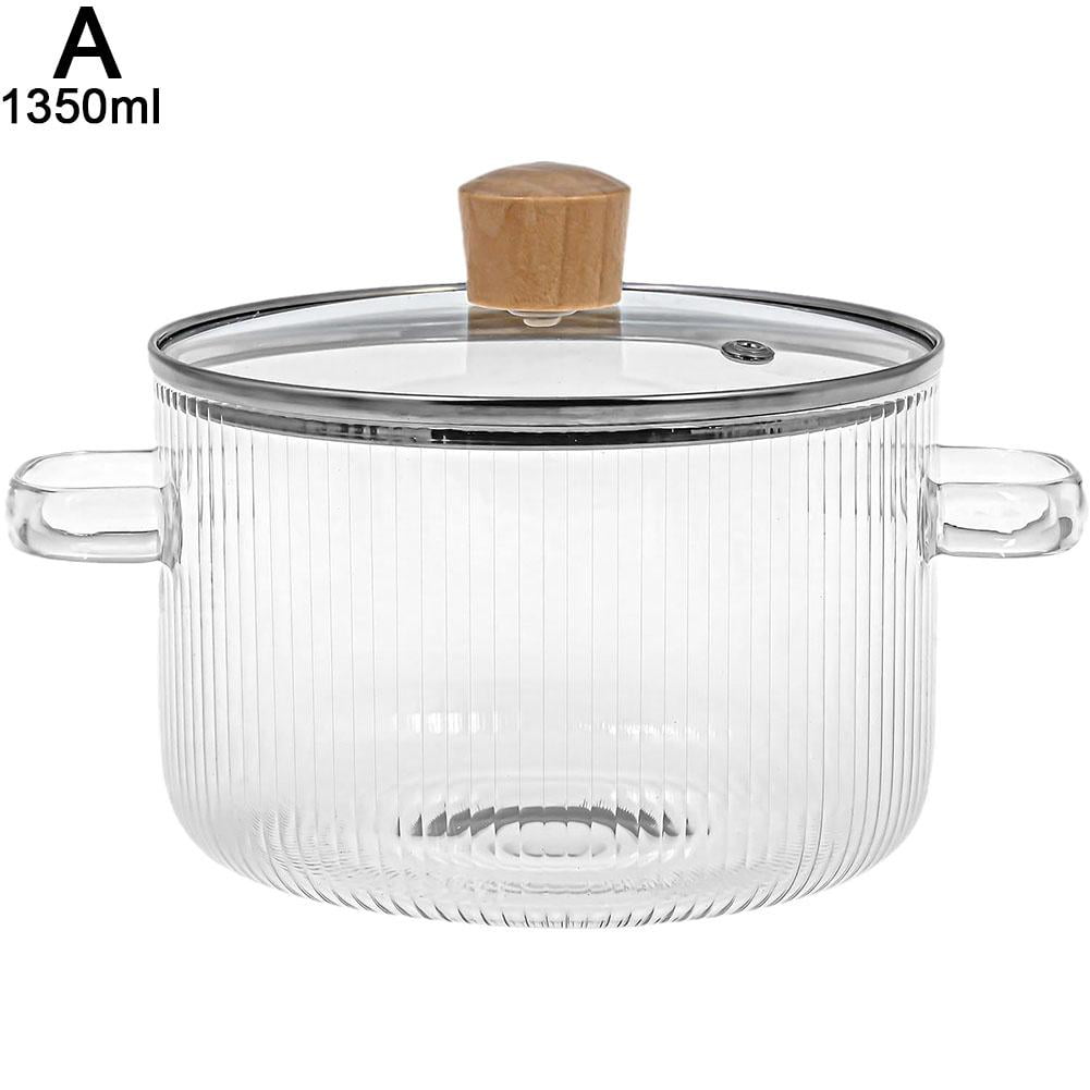 Blarkrus Glass Cooking Pot with Lid, Heat Resistant Borosilicate Prof ...