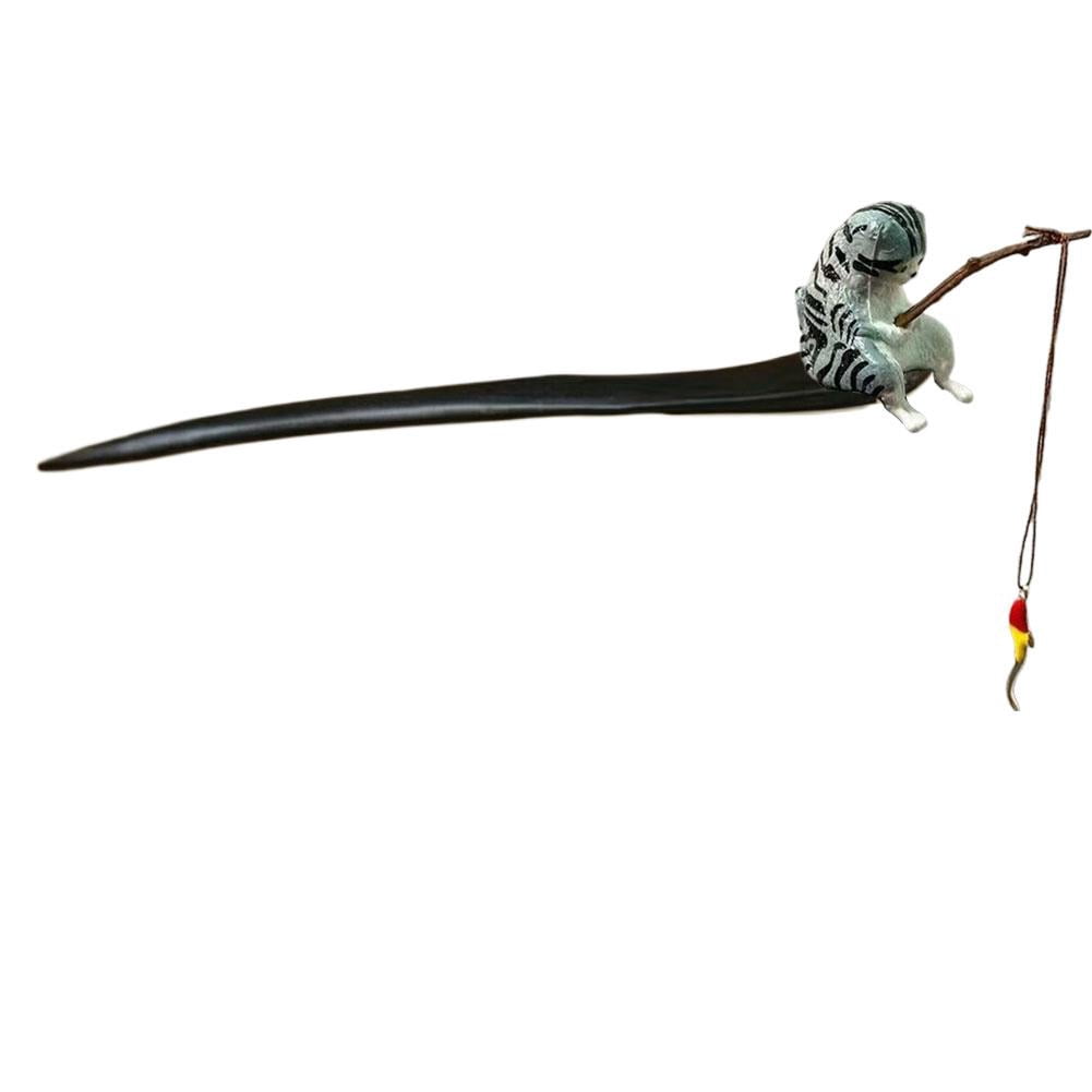 Blarkrus Hair Stick New Chinese Hairpin, Fishing Cat Design with Hair ...