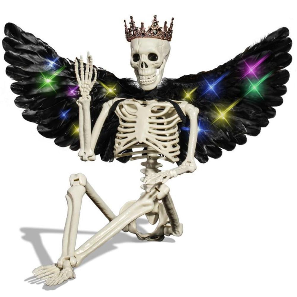 Blarkrus Halloween Skeleton Skeleton with Glowing Wing Adjustable Party ...