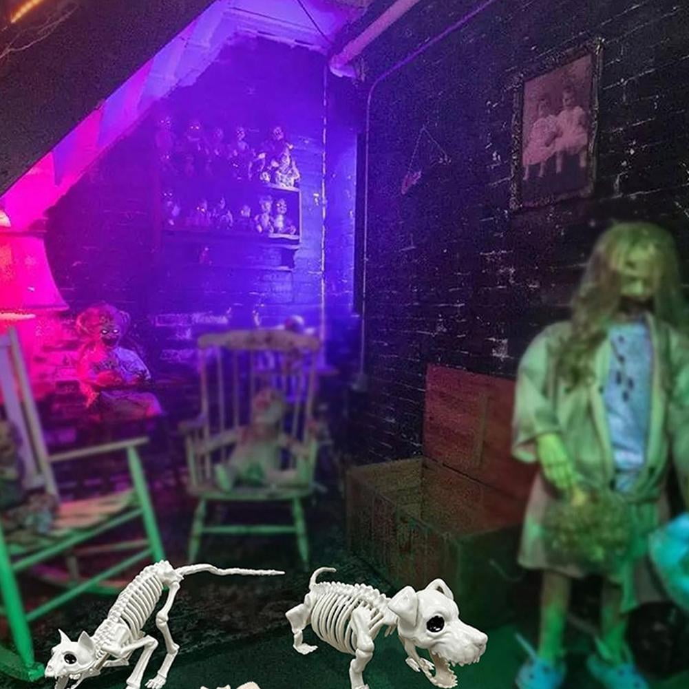 Blarkrus Hallown Dog Skeleton Sculpture,Posable Bird Skeleton for ...