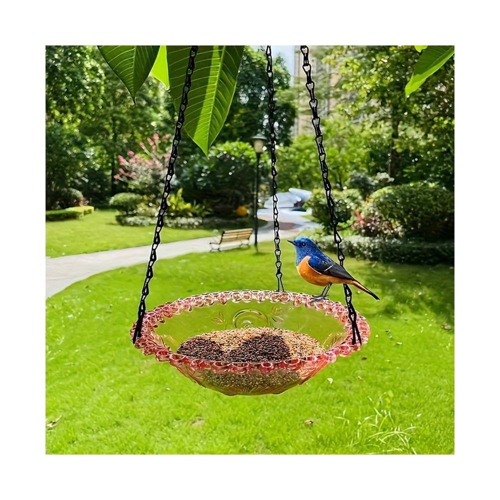 Blarkrus Hanging Bird Bath Outdoor Birdbath Bowl Hanging Bird Feeder ...